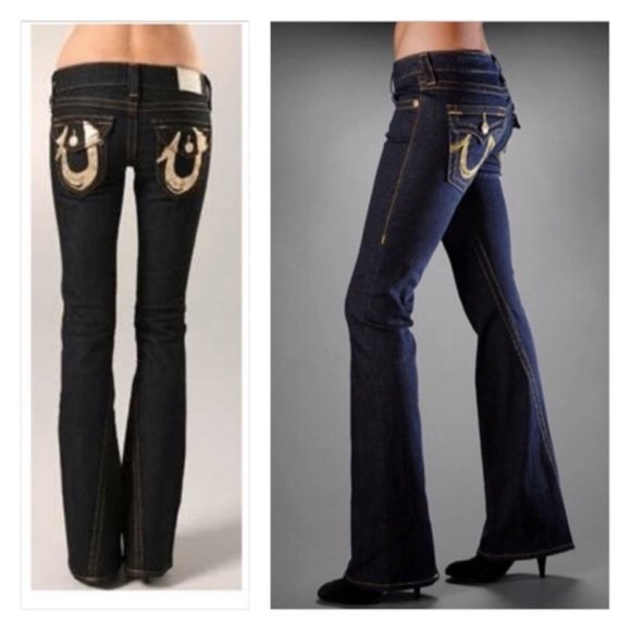 True Religion | Jeans | True Religion Joey Gold Foil Pockets Slim Flare ...
